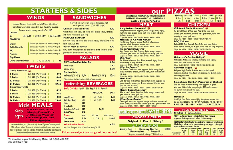 Round Table Pizza Menu | Cabinets Matttroy