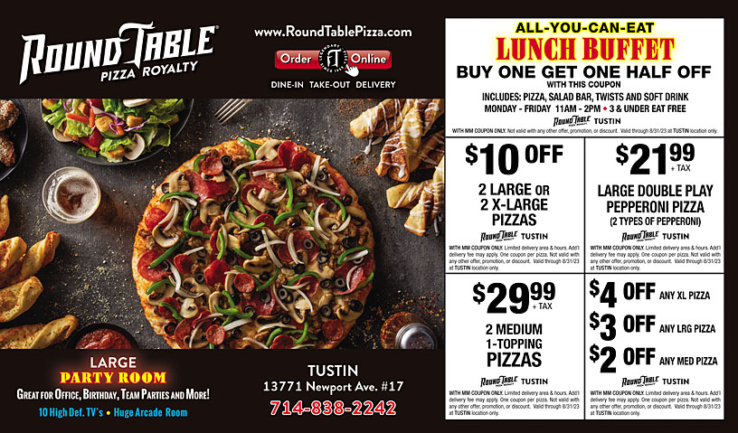 Round Table Pizza Lunch Specials | Cabinets Matttroy